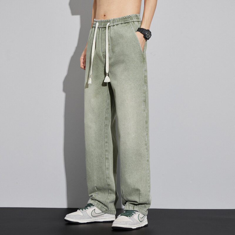 Слим тапер KLQ Круто Ретро KLQ мужские прямые широкие широкие штаны американские хайстрит универсальные повседневные, Размер_M