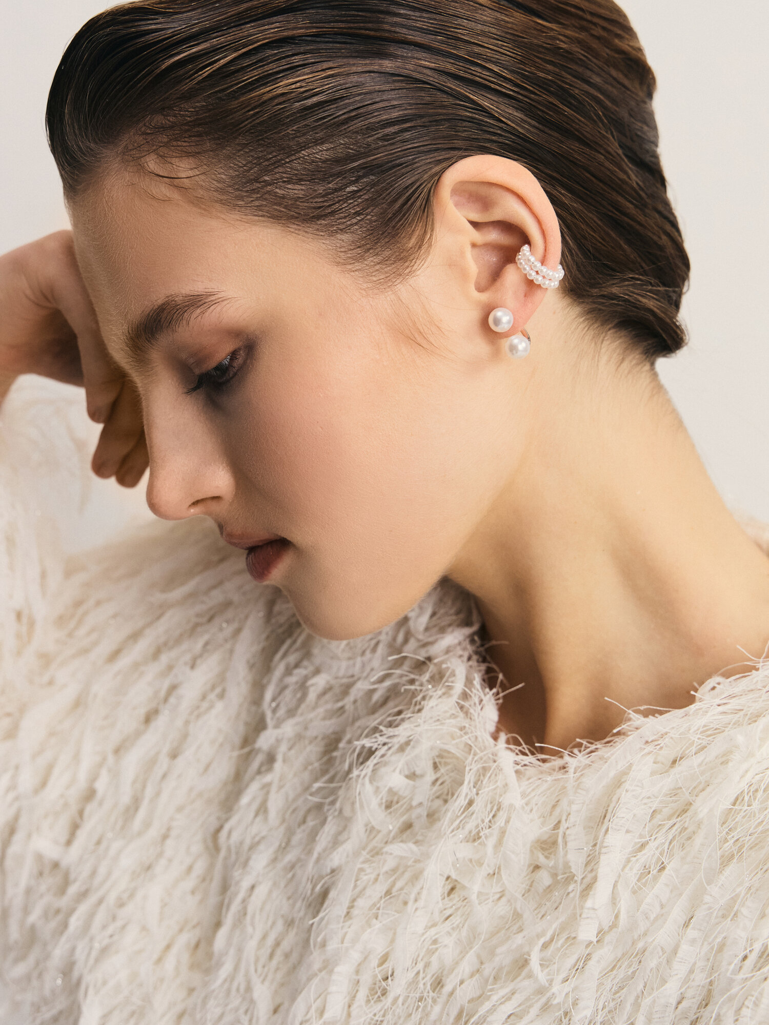 Комплект серег, жемчуг имитация