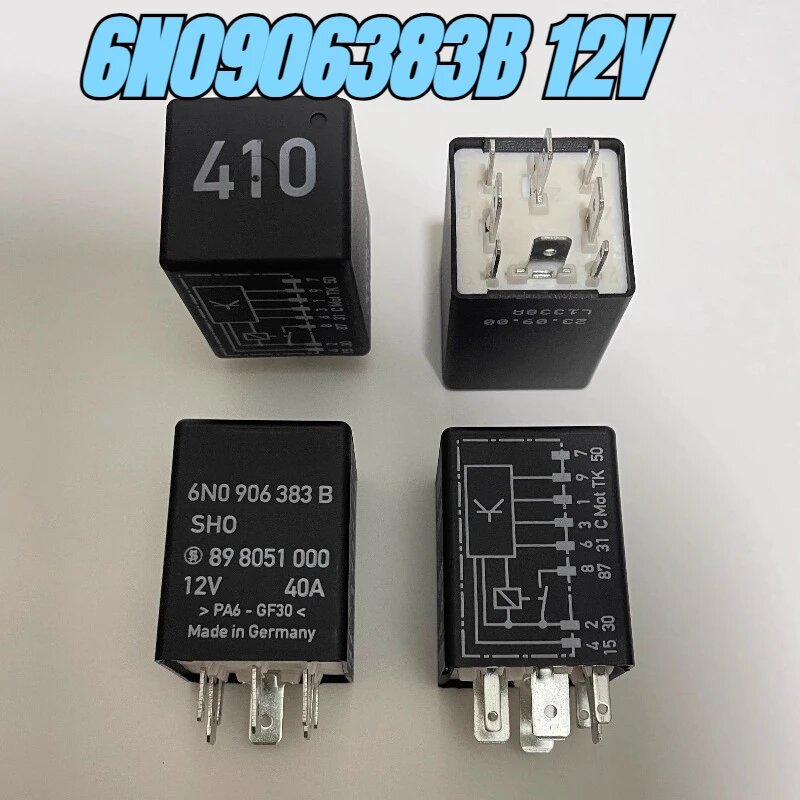 Автомобильное реле 6N0906383B 12В 8 контактов