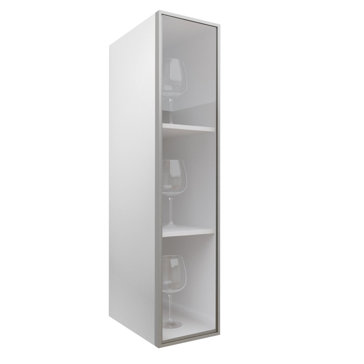 Фасад из алюминиевого профиля со стеклом Aluminum Glass 20х90 см, алюминий браш/бесцветное