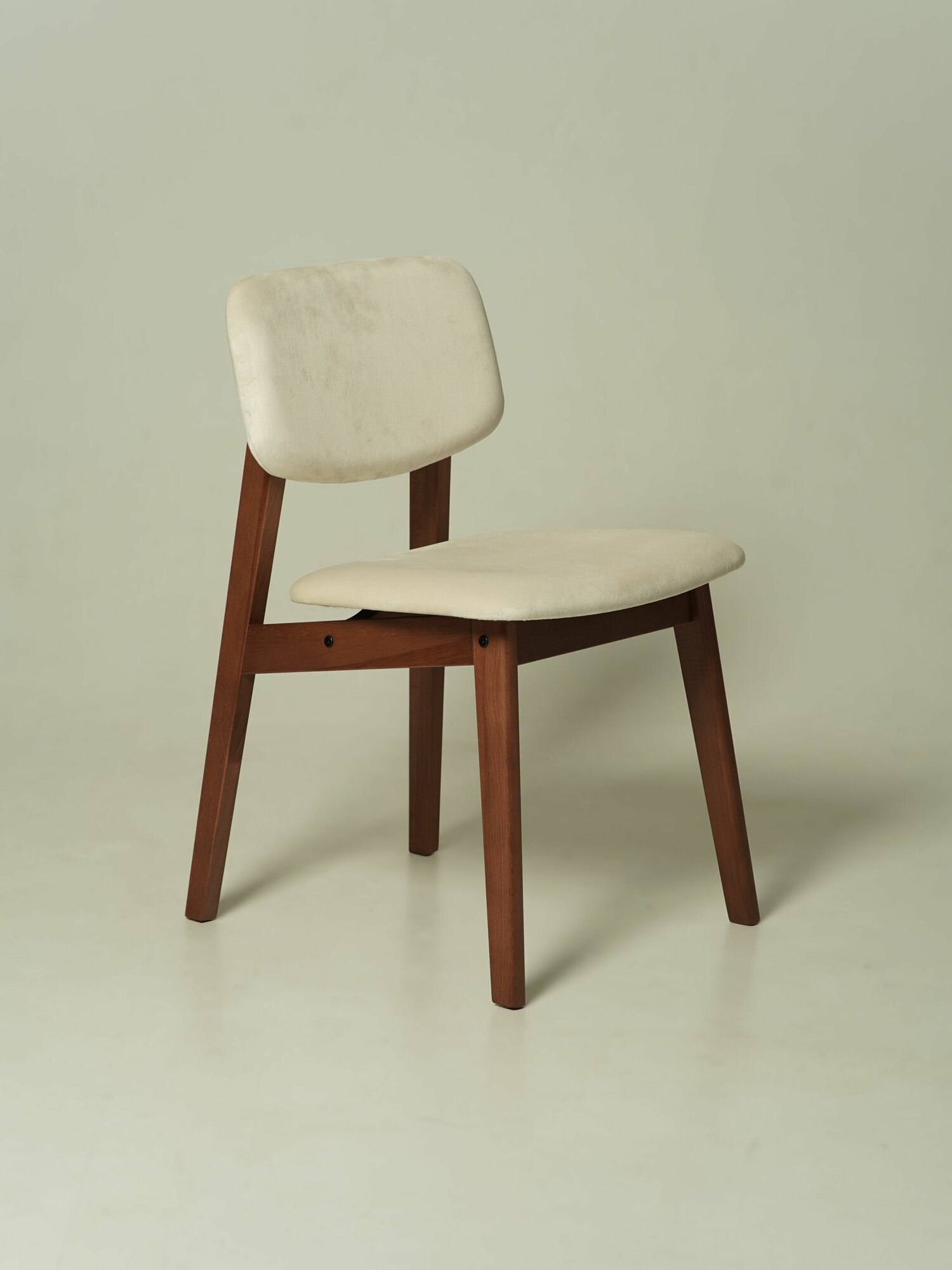 Стул IZI, Белый велюр, орех