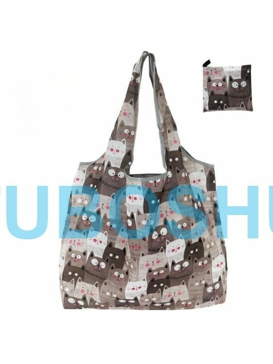 Популярная большая складная хозяйственная сумка из ткани с цветочным рисунком