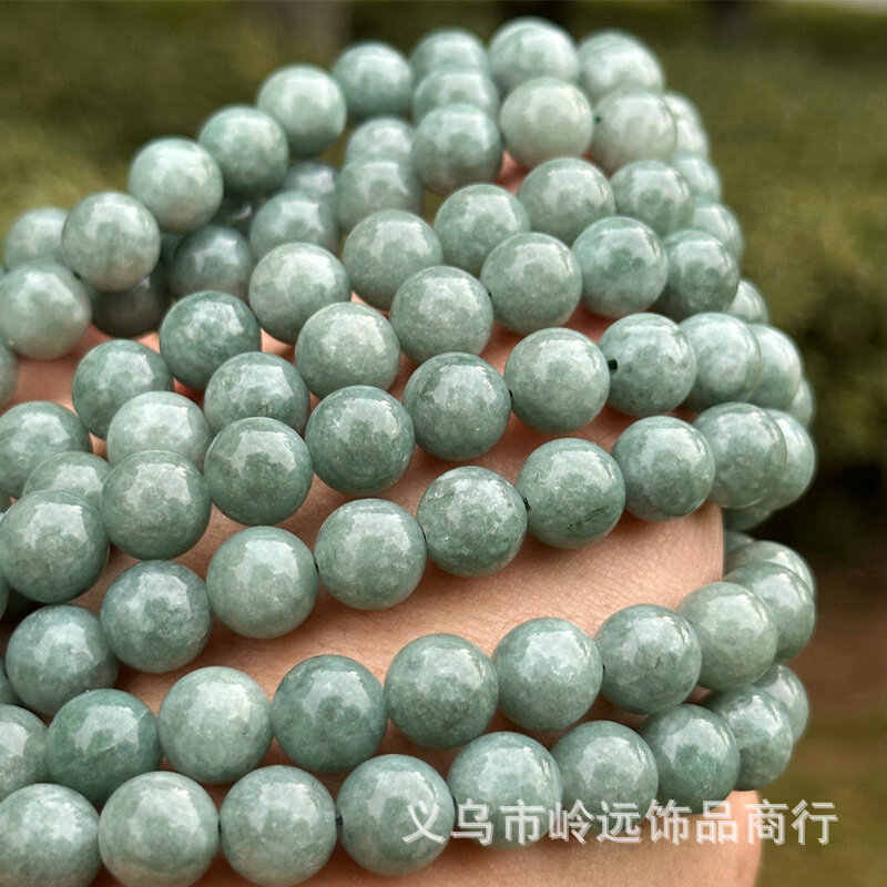 Натуральный высококачественный белый камень имитация бирманского нефрита браслет из круглых бусин ожерелье