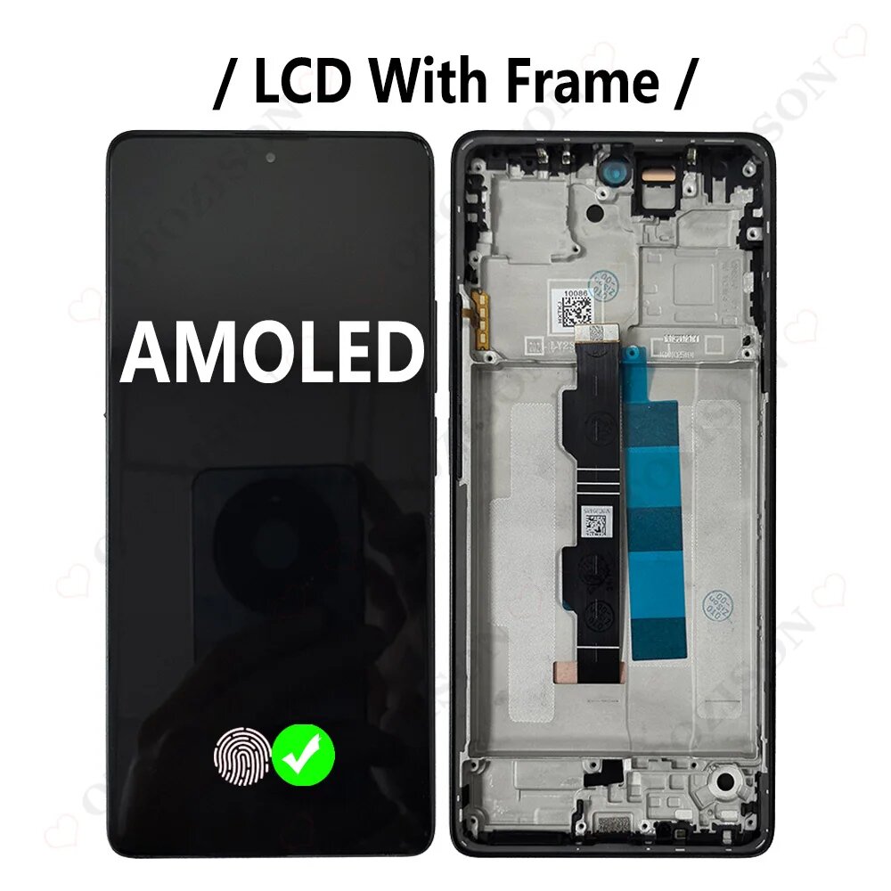 Супер AMOLED ЖК-дисплей с рамкой для Xiaomi Poco M6 Pro 4G 2312FPCA6G Экран Pocophone M6Pro Дисплей Сенсорный датчик Дигитайзер в сборе With Frame - AMOLED