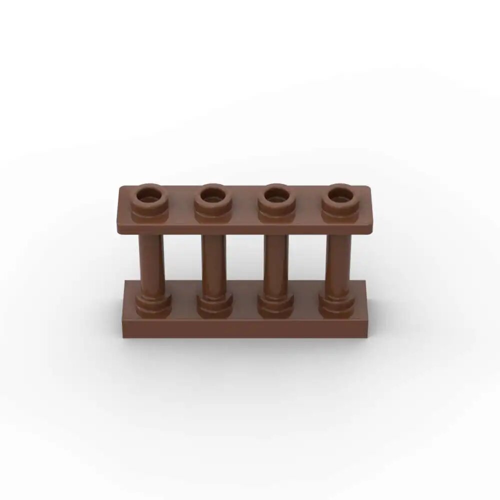 Коричневый LEGO элемент 6x2x2 с 4 отверстиями