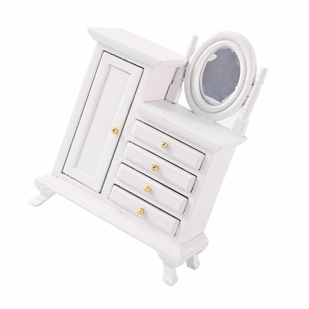 Аксессуар для кукол,1:16 мини-мебель мебель для спальни комод ретро туалетный столик-белый