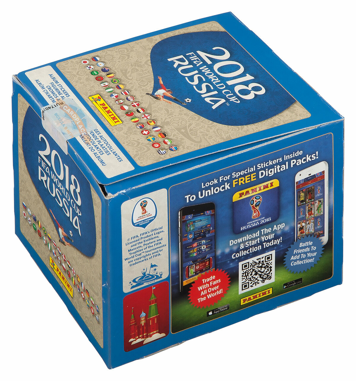 Наклейки для коллекционирования Panini Чемпионат мира по футболу FIFA 2018, бокс - 250 наклеек