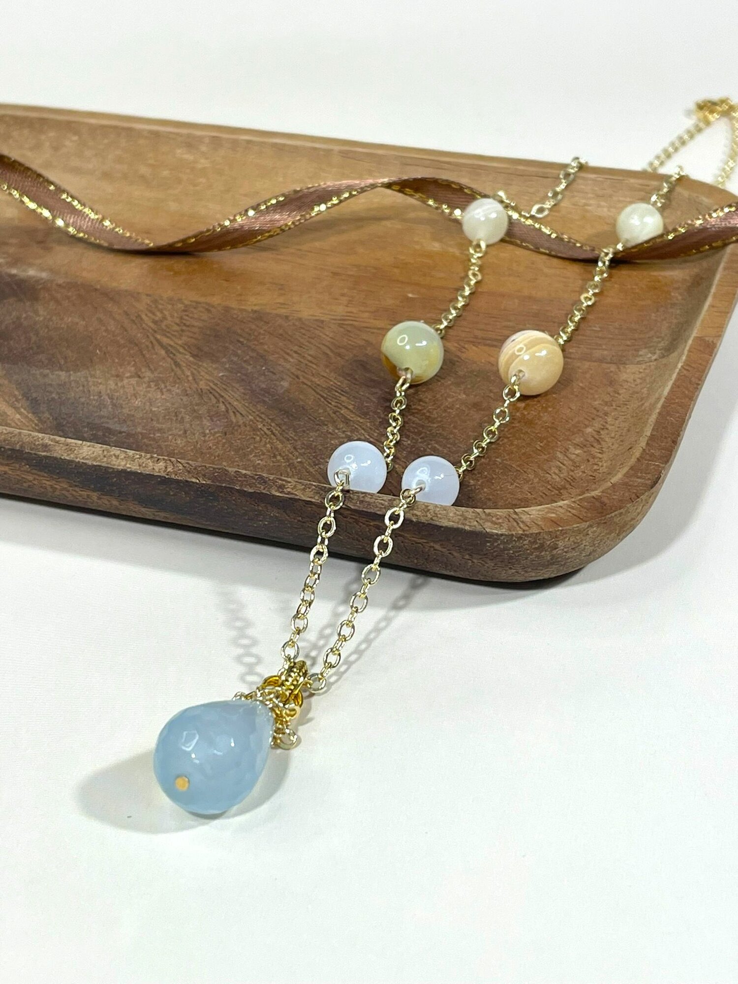 Колье, агат, оникс