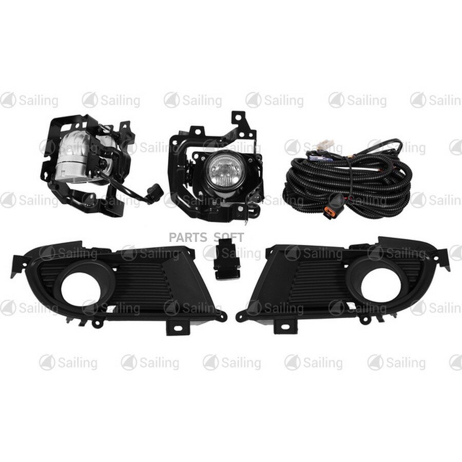 Фара противотуманная (ПТФ) левая+правая комплект с решеткой, проводкой и кнопкой LANCER IX 2003-2005 от официального дистрибьютора, SAILING, артикул MBLMB60000