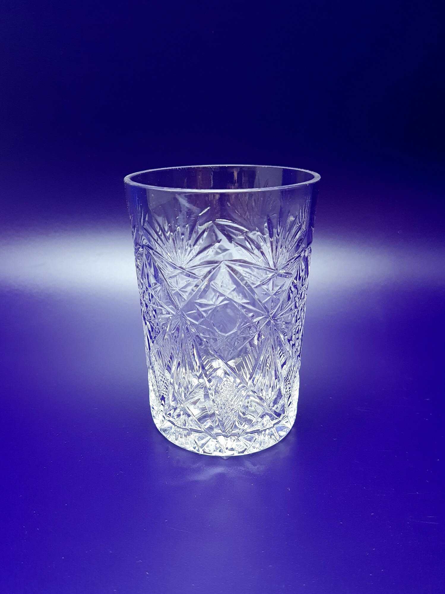 Стакан хрустальный с резным орнаментом, 250 мл винтаж СССР 70е