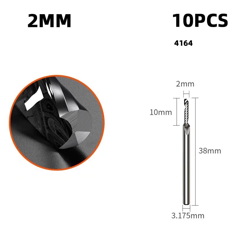 Фрезы по дереву HUHAO 2 мм, 10 шт, T4164