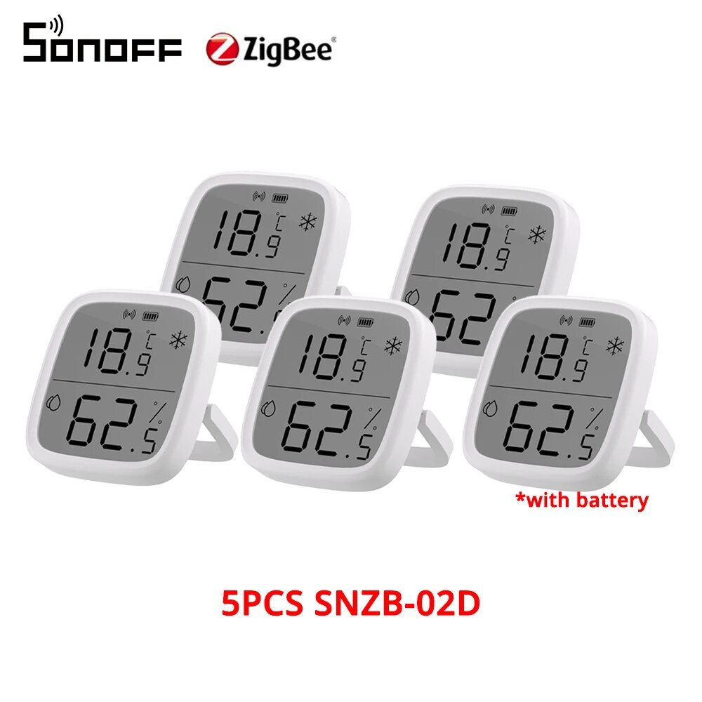 SONOFF SNZB-02D белый датчик температуры и влажности 5PCS SNZB-02D