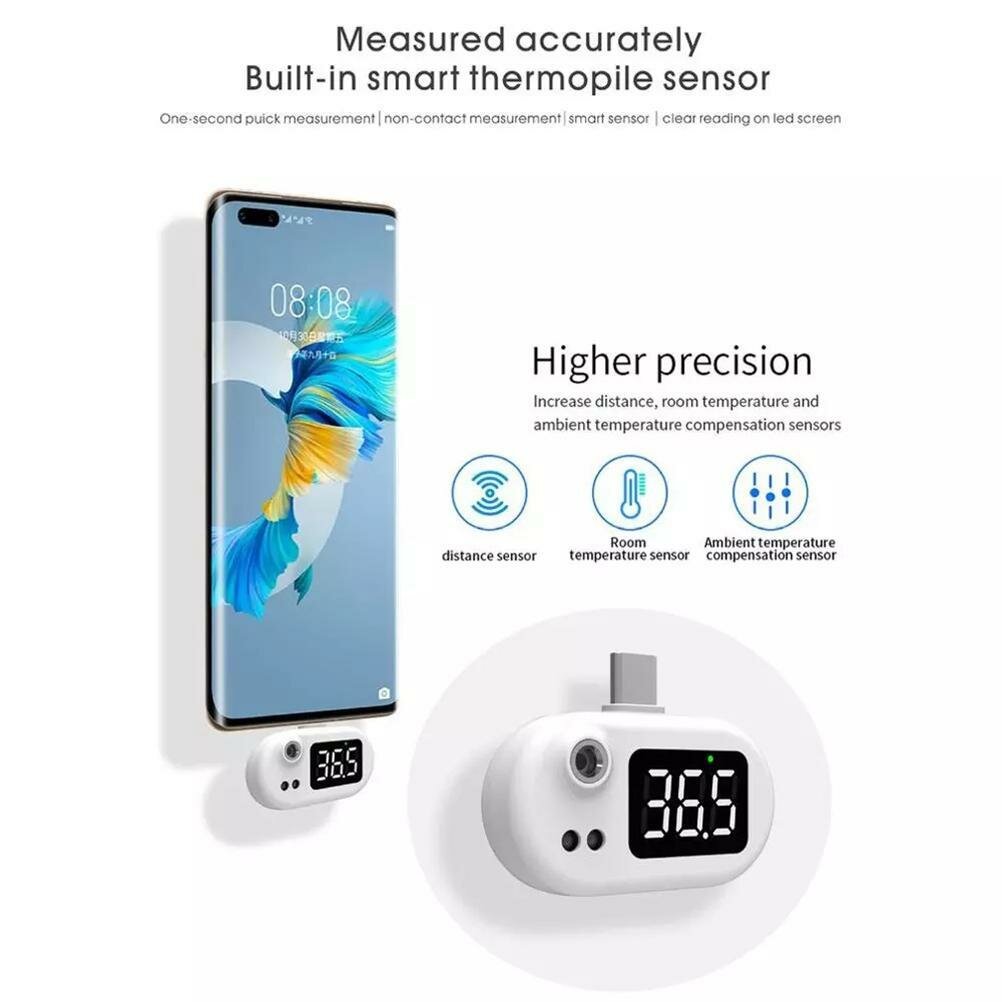 Smart Thermometer Portable Mini Cell Phone Non Contact Infrared USB