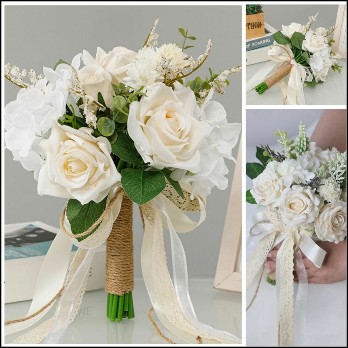 Свадебный букет невесты 26*21CM