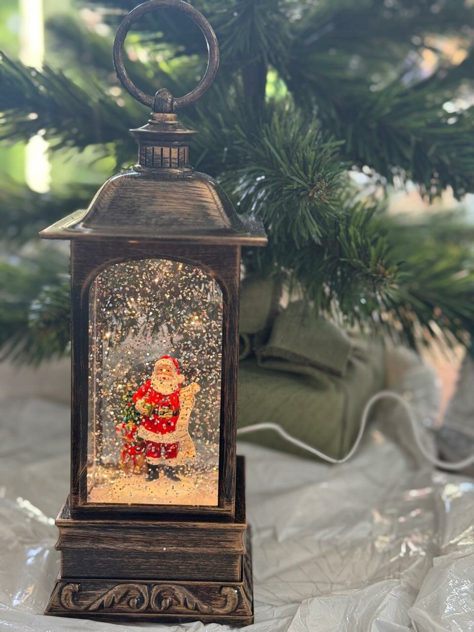 Новогодний светильник Дед Мороз со списком