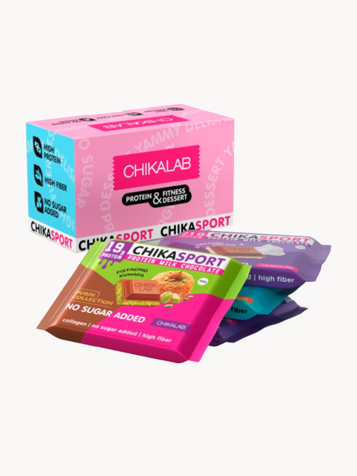 CHIKALAB Протеиновый шоколад без сахара с начинкой Ассорти Микс , 4шт х 100г