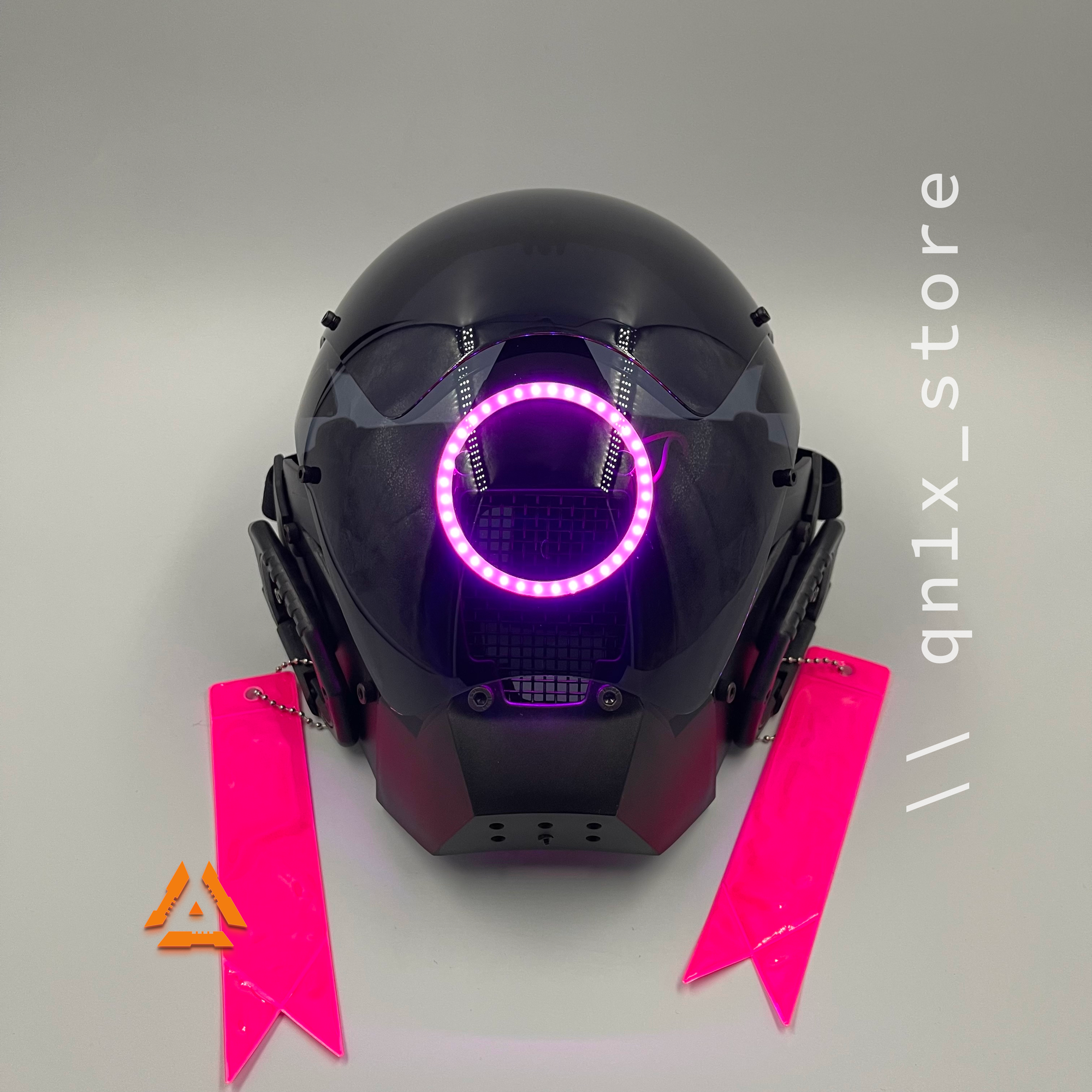 MiMinix LED от QN1X. Женская маска на Хэллоуин вечеринку с LED подсветкой. Карнавальная. Косплей будущего