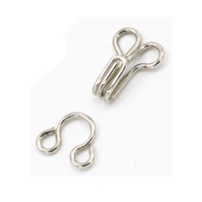 Крючки для одежды HONGLEEDA, латунные, 200 пар, серебряный/черный никель Size 1 nickle