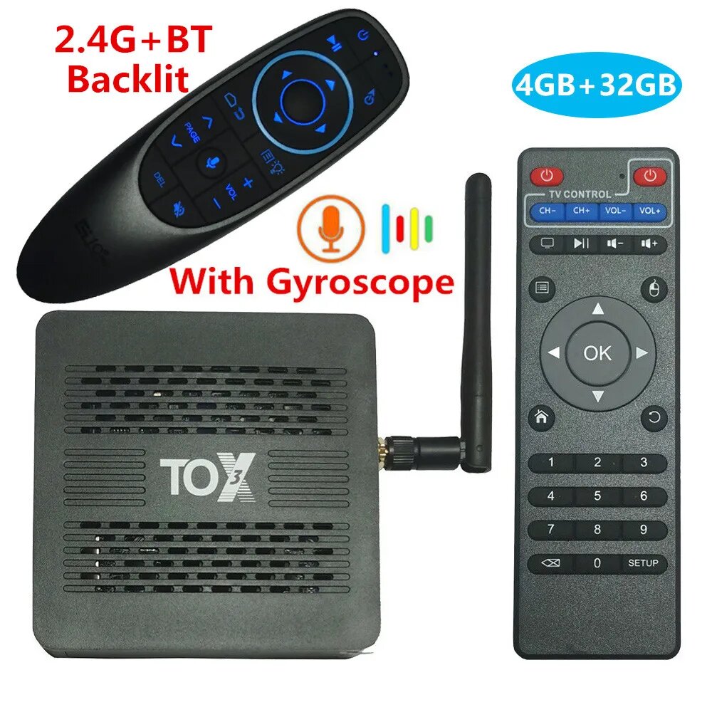 Смарт ТВ приставка TOX3 Android 11 4/32 ГБ, BT