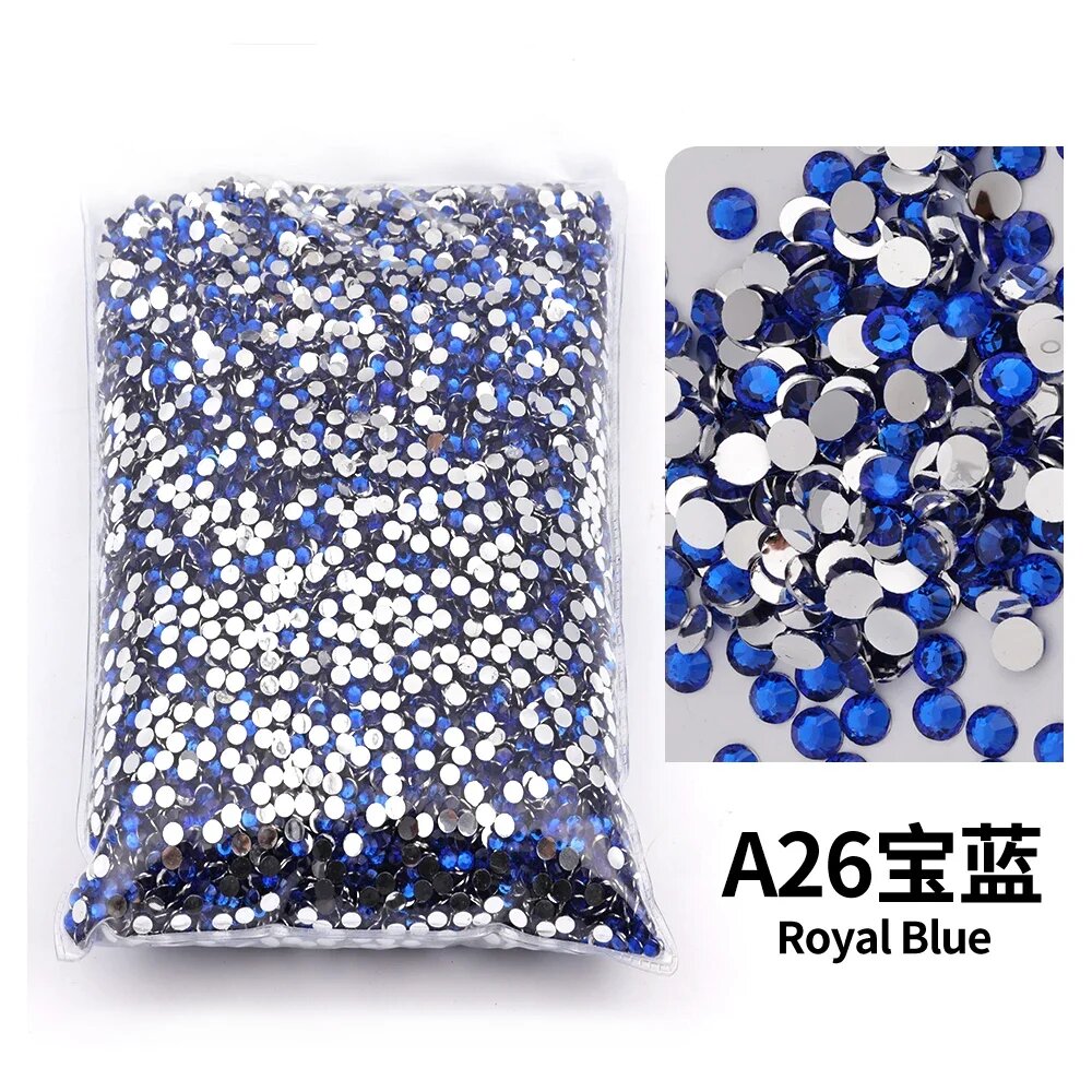Пластиковые кристаллы AB 2-6 мм для рукоделия Синий, 6mm SS30-1000pcs, Dark Blue