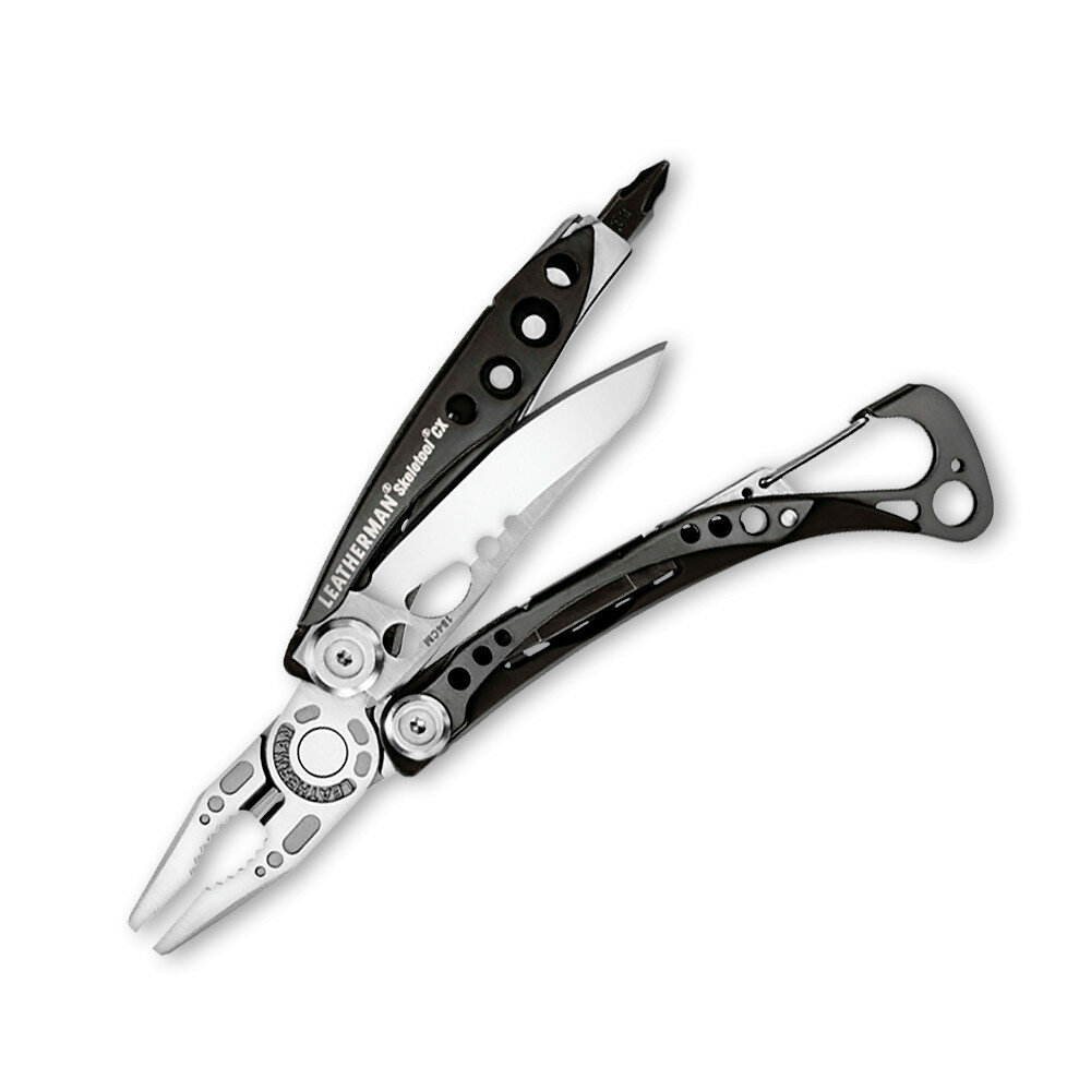 Мультитул LEATHERMAN "Skeletool", складной, 7 инструментов, черный, сталь