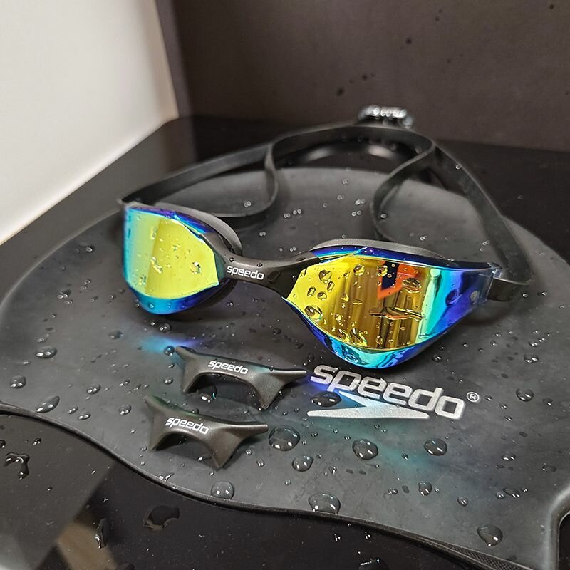Speedo HD гальванические водонепроницаемые и противотуманные очки для плавания + шапочка для плавания