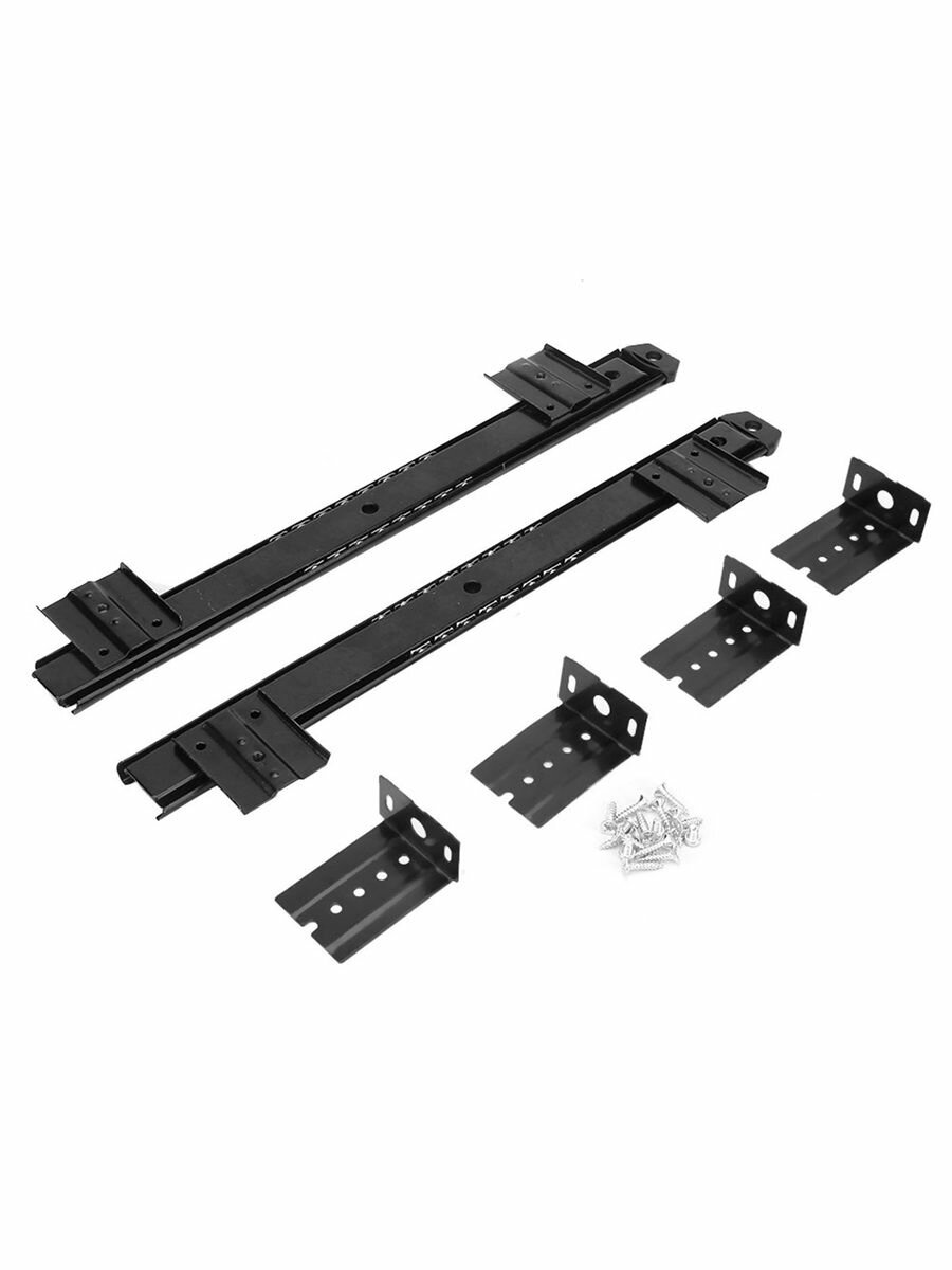 2 шт. черные стальные кронштейны для направляющих для клавиатуры, утолщенная холоднокатаная сталь для компьютерного стола, простая установка и плавное движение