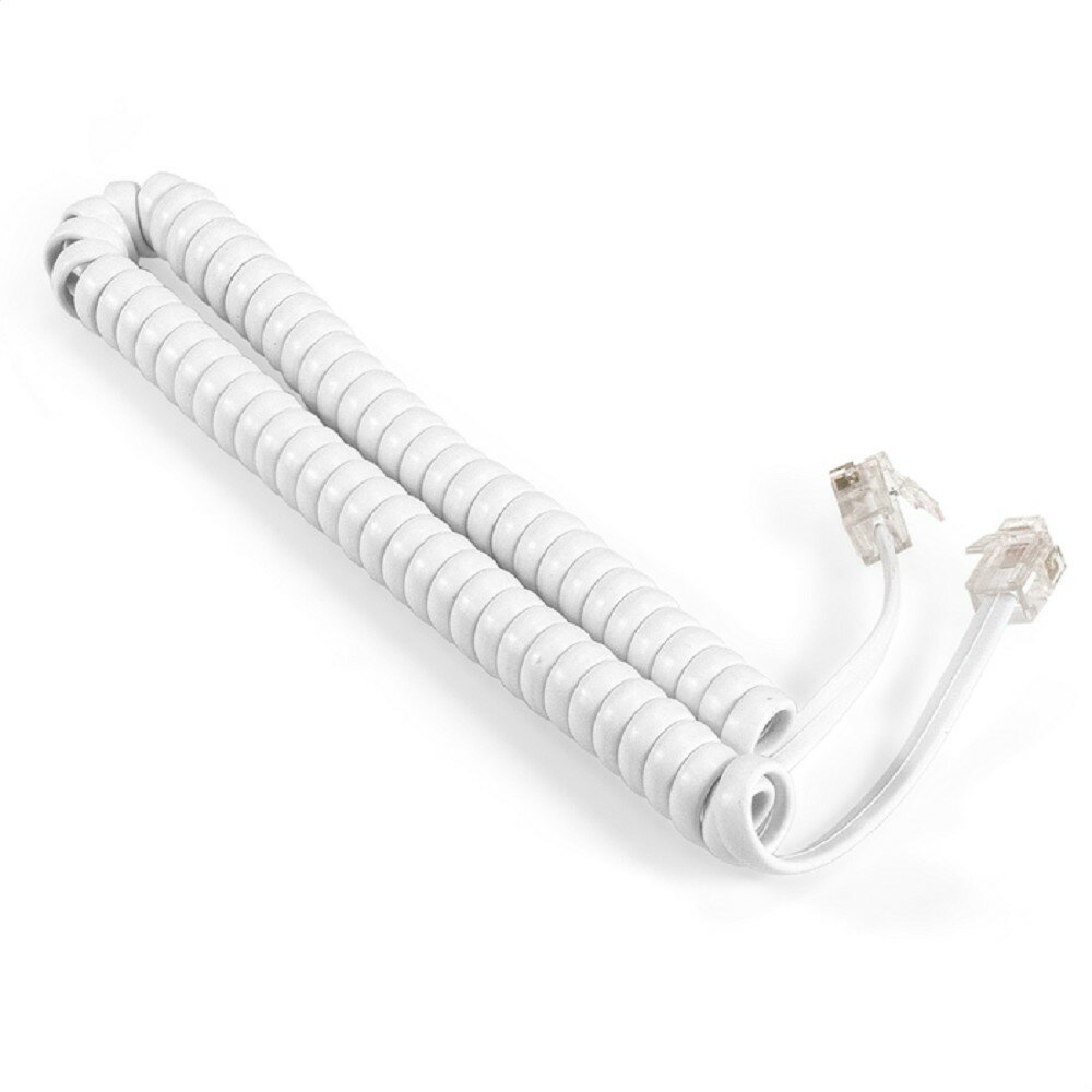 EXEGATE Коммутационный шнур EX298649RUS Патч-корд телефонный TC4P4C-2M-W шнур для телефонной трубки, витой, RJ-10 4P-4C , 2м, белый