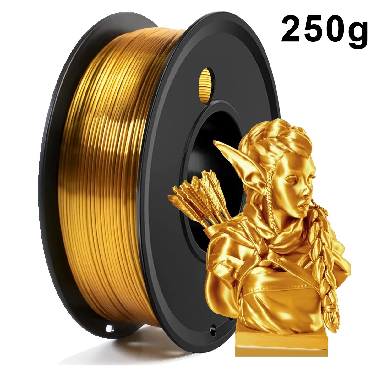 Silk Gold Filament для 3D принтера, 1.75 мм, 250г