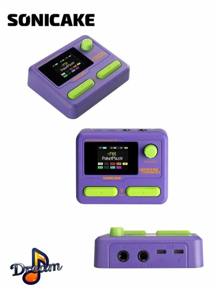Sonicake Pocket Master Портативная мультигитарная педаль эффектов, более 100 встроенных эффектов