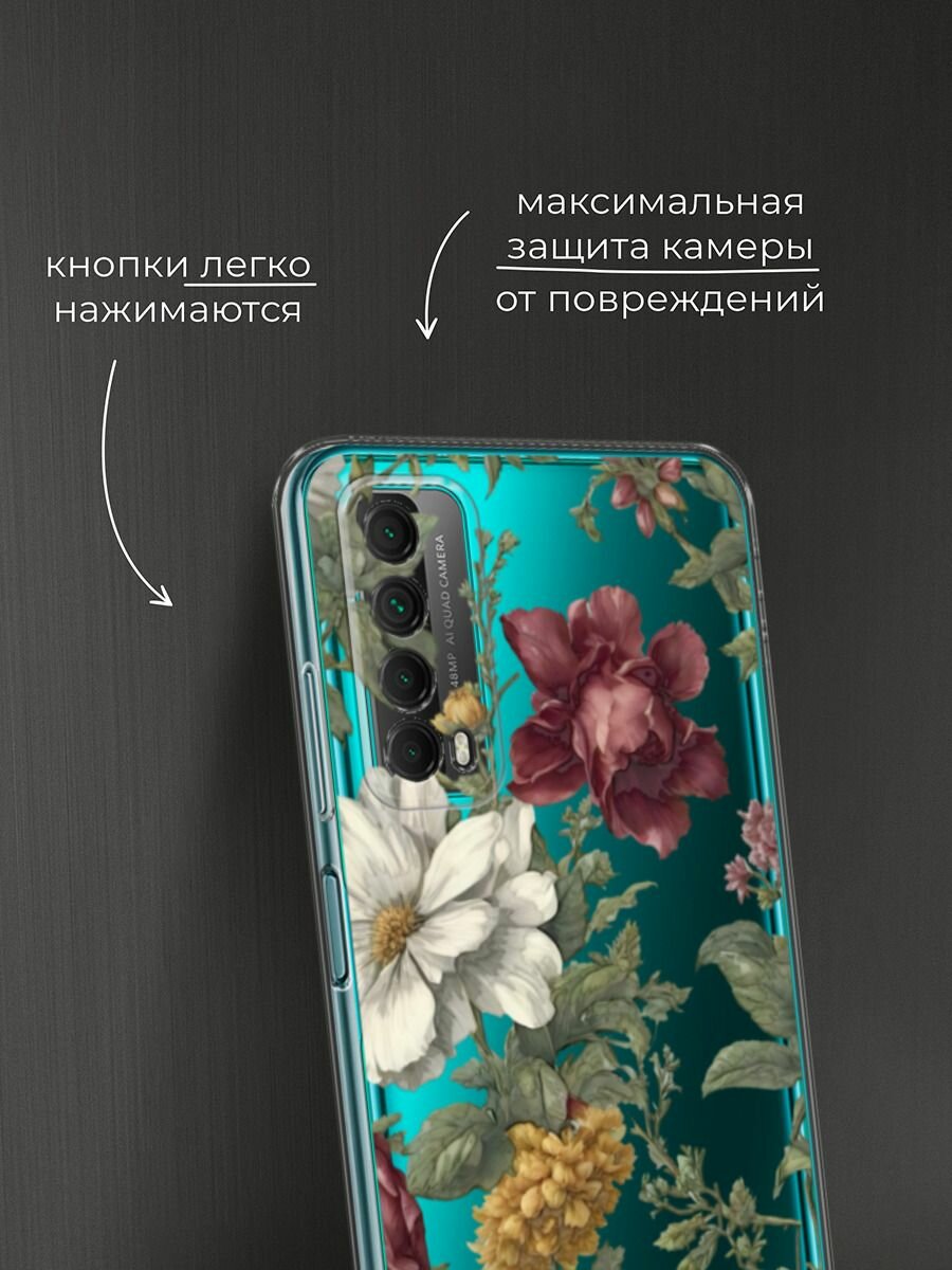 Чехол на Huawei P Smart 2021 / Хуавей П Смарт 2021 с принтом Акварельные цветы 2 — фото 1