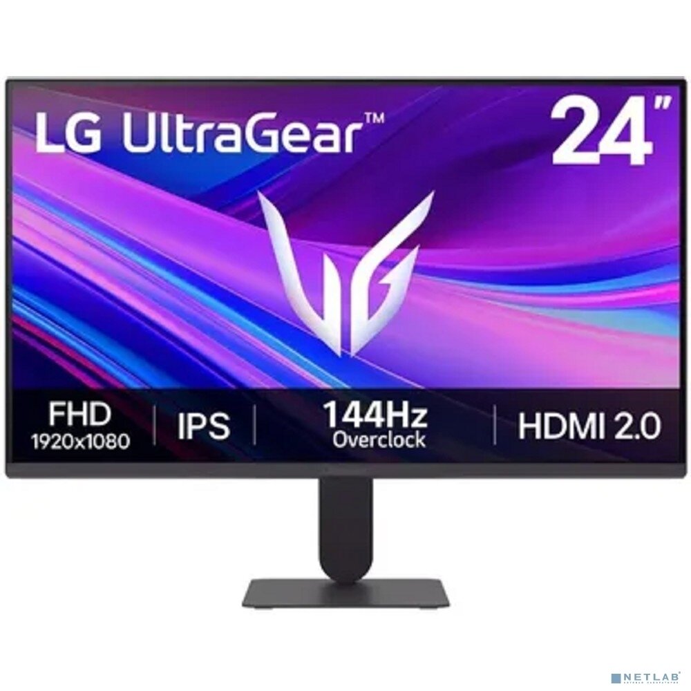 Монитор 23.8" LG UltraGear 24G411A-B IPS 1920x1080, 144 Гц, 5 мс, 16:9, 250 кд/м², HDMI 2.0, DP 1.4, 3.5 Jack, HDR10, FreeSync, G-Sync Compatible, VESA 100x100, черный