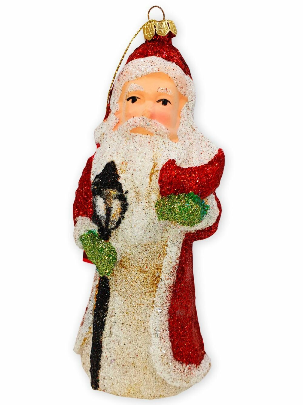 NY10 Ёлочное украшение ручной работы Дед Мороз 14 см