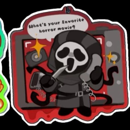 Жемчужное призрачное лицо брелок Черный, 1pcs