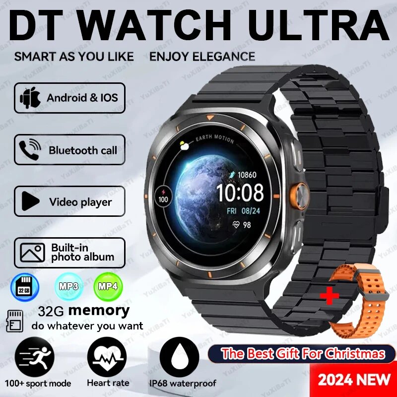 2025 New DT Watch 7 Ultra 32GB Memory Video GPS NFC 47mm AMOLED Smart Watch Men Fitness Sports Tracker Health Smartwatches Women