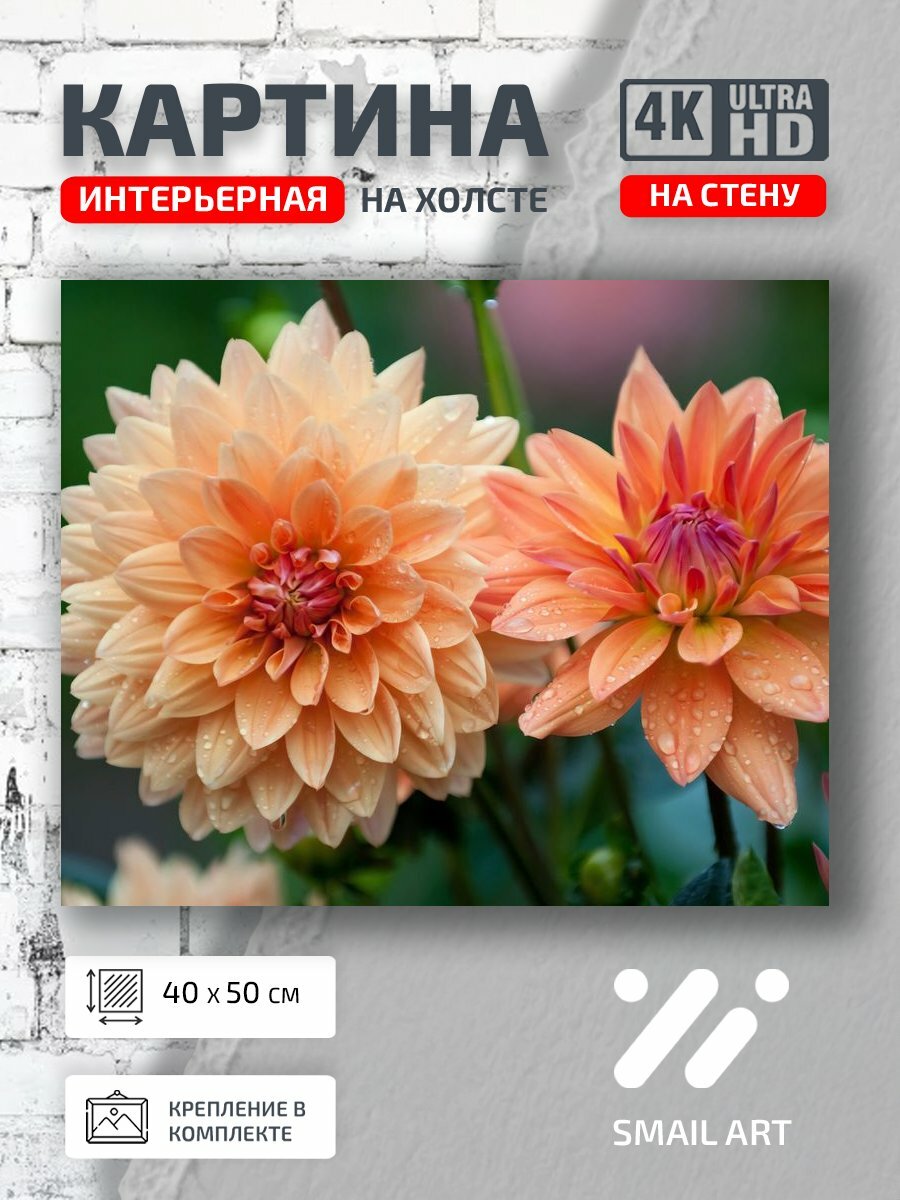 Картина на холсте интерьерная 40 на 50 на стену Цветы Landscape для офиса пейзаж интерьер