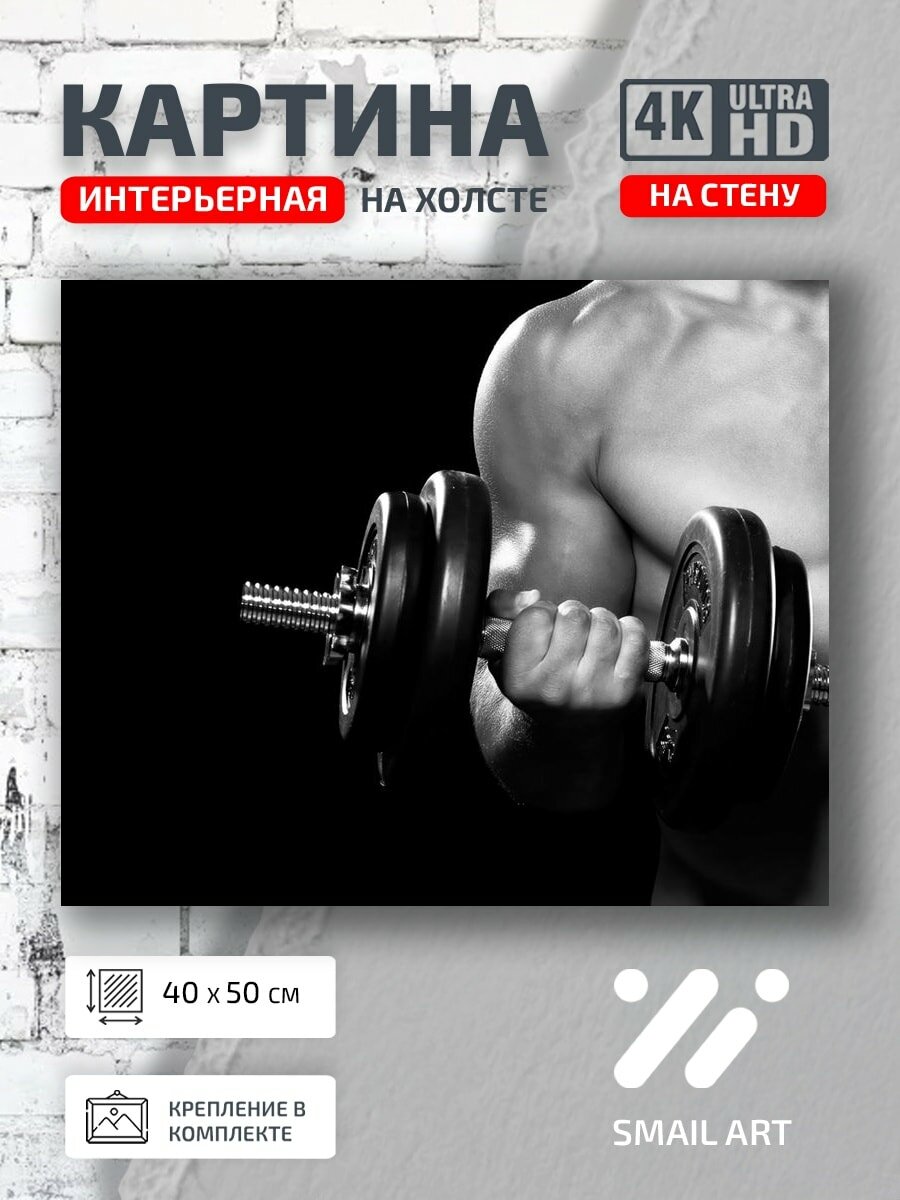 Картина на холсте интерьерная 40 на 50 на стену в спортзале для офиса атмосфера