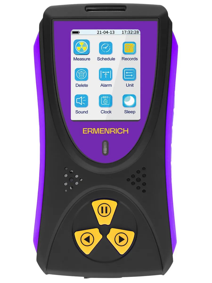 Дозиметр Ermenrich "Ping RD50", с цветным TFT дисплеем, 3 строки, память, водонепроницаемость