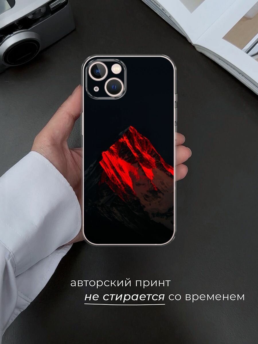 Силиконовый чехол на Apple iPhone 13 / Айфон 13 с принтом Красная гора — фото 1