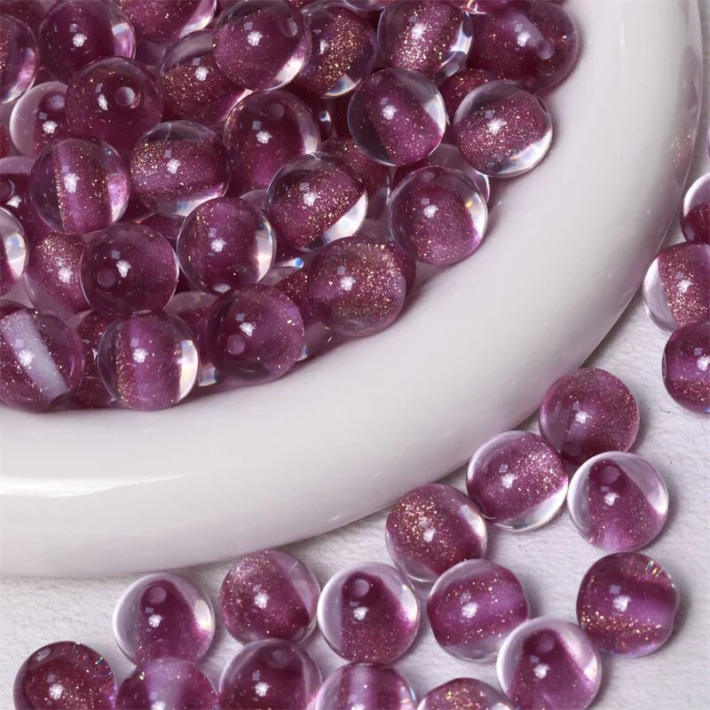 Акриловые бусины кошачий глаз 12 мм Фиолетовый, 4