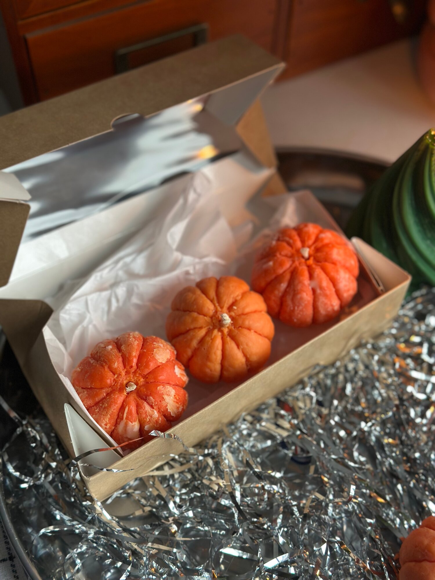 Набор свечей «Мандаринки» из пчелиного воска ручной работы