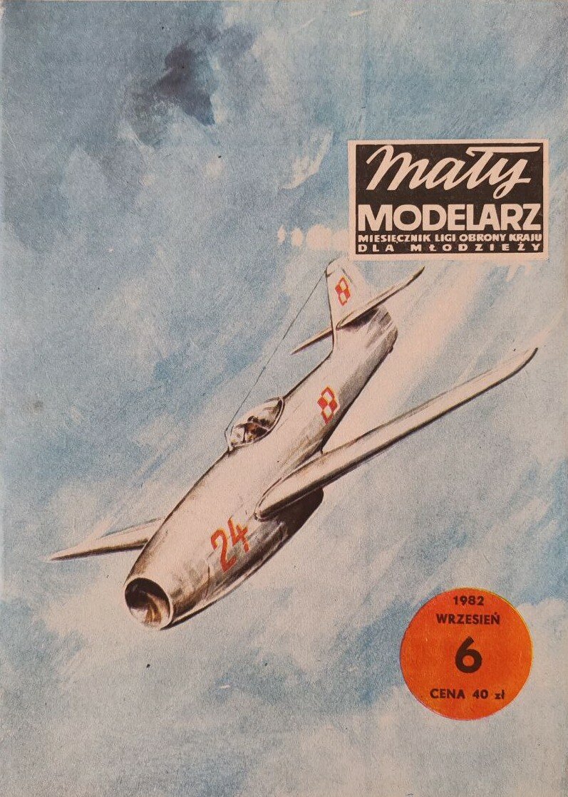 Сборная бумажная модель Истребитель Як-23 - Maly Modelarz №6/82 (журнал)
