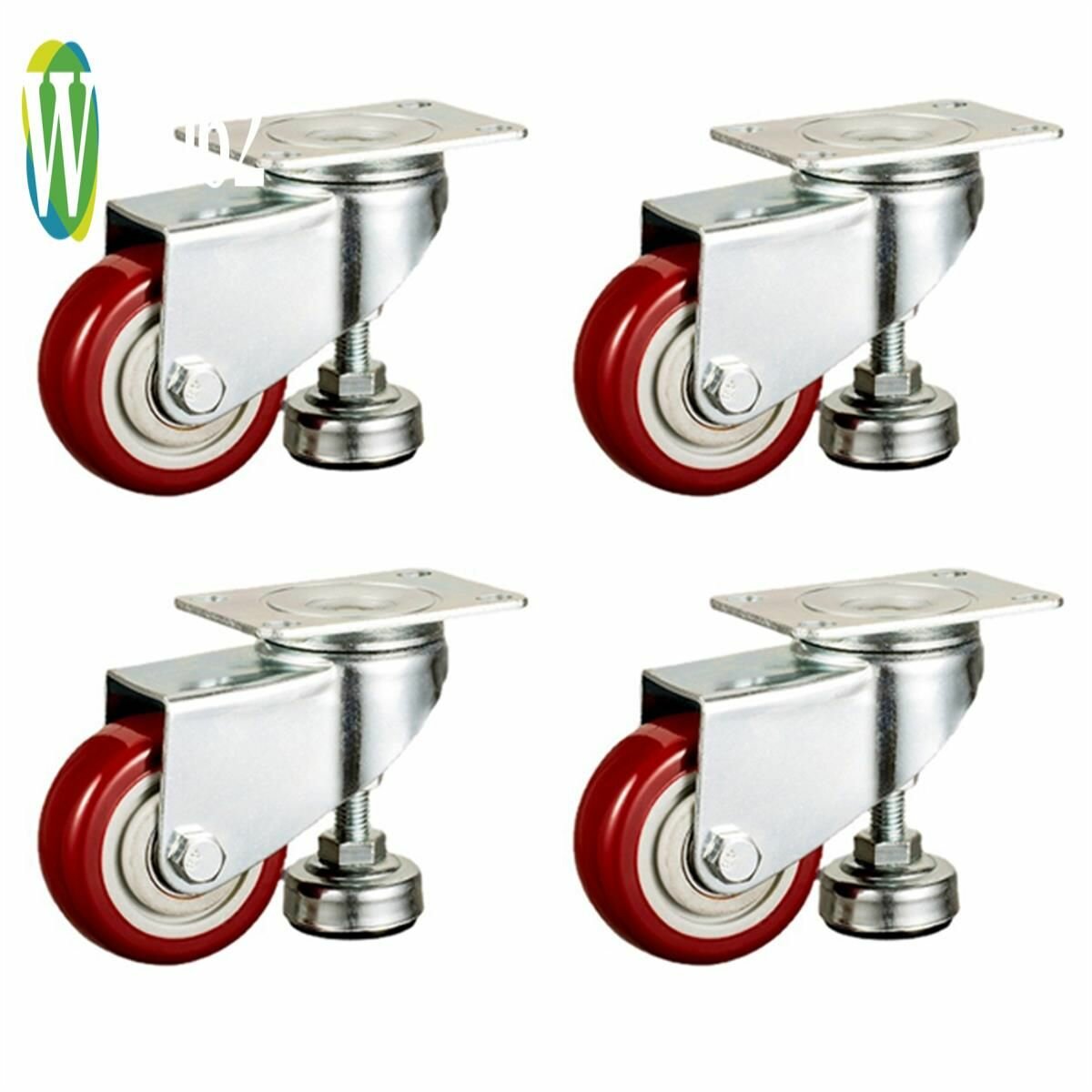 (Q V B E) 2-дюймовые роликовые колеса с выравнивающей пластиной и регулируемой антивибрационной подставкой совместим ног. Сверхмощные ролики