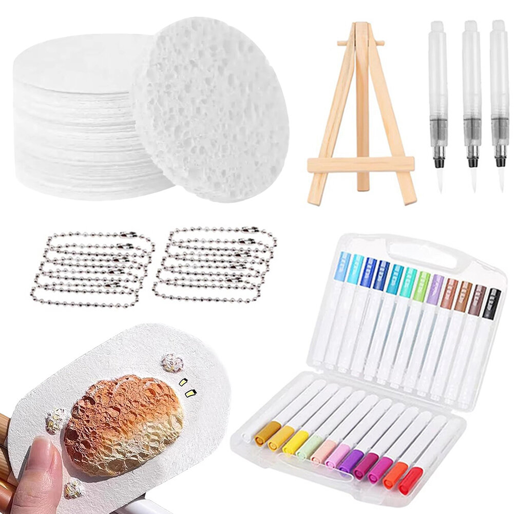Набор для 3D рисования с пеной Текстура, 24 фломастера, 10 текстурных листов, 3 мягкие кисти и деревянный мольберт, объёмное творчество для детей и школьных проектов