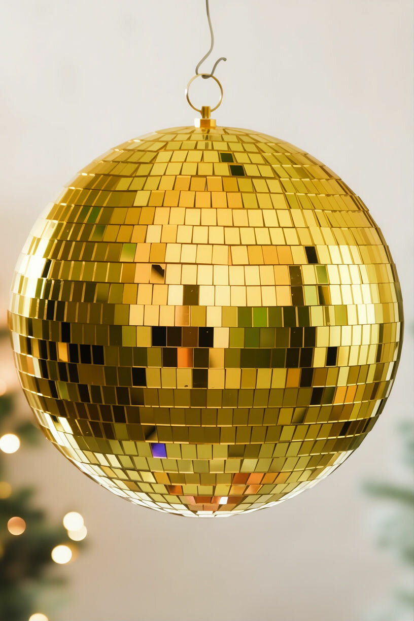Ёлочный шар МЫ танцуем диско, пластик, золотой, 25 см, Winter Deco 4060182