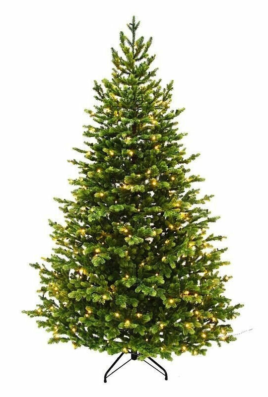 Искусственная елка с огоньками Городская 215 см, 280 теплых белых ламп, литая 100%, Black Box 74546