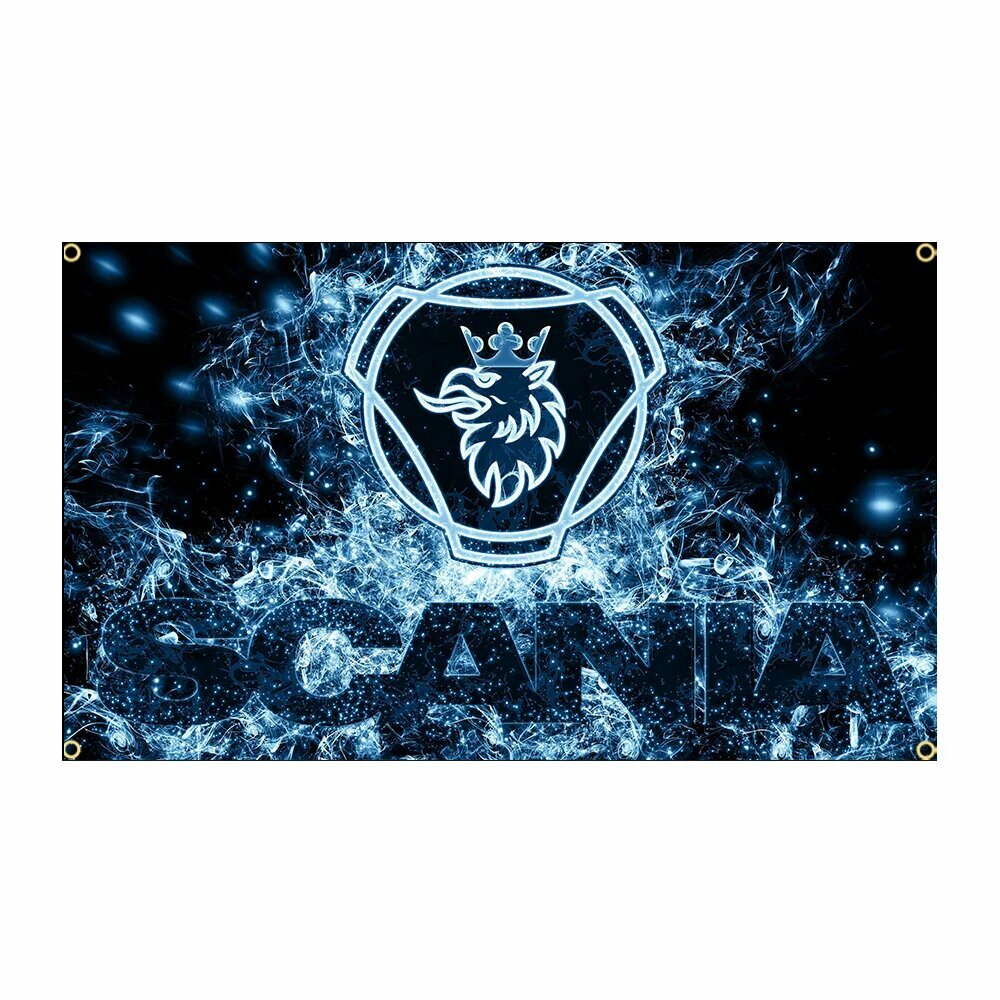 Автомобильный флаг S-Scanias 3х5 футов Темно-синий, 90 х 150 см, Желтый