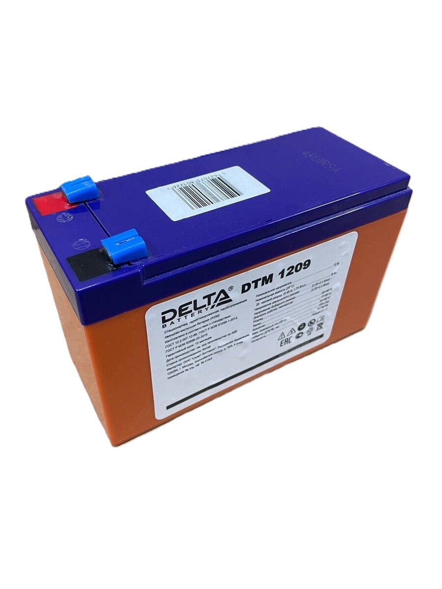 Аккумулятор Delta DTM 1209, универсальный аккумулятор 12 вольт 9 ампер