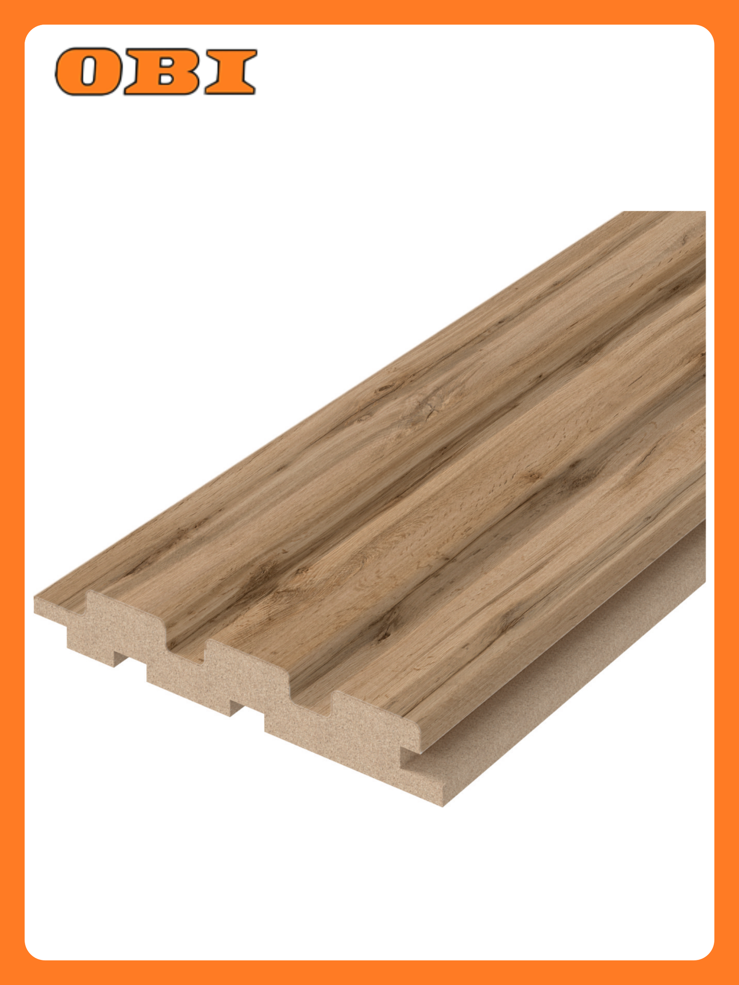 Панель Стеновая Реечная МДФ Stella Beats Light Пекан 2700x119x16 мм