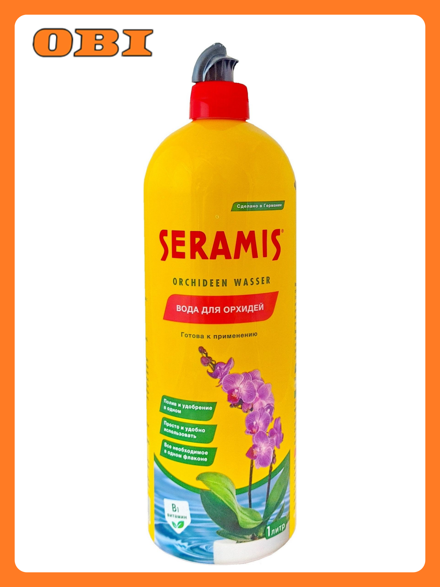 Вода для полива орхидей с удобрением. Готовый продукт. 1000 мл